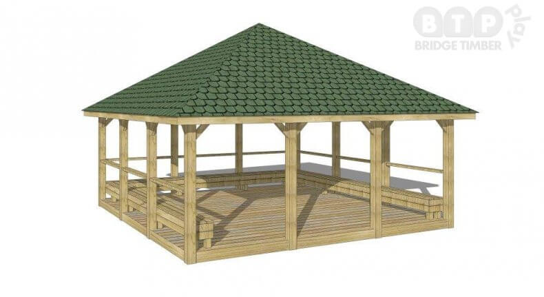 Pyramid Pavilion Shelter - Bridge Timber Play